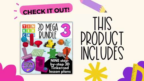 3D Printing Tinkercad MEGA Bundle THREE | 9-week curriculum by STEM ...
