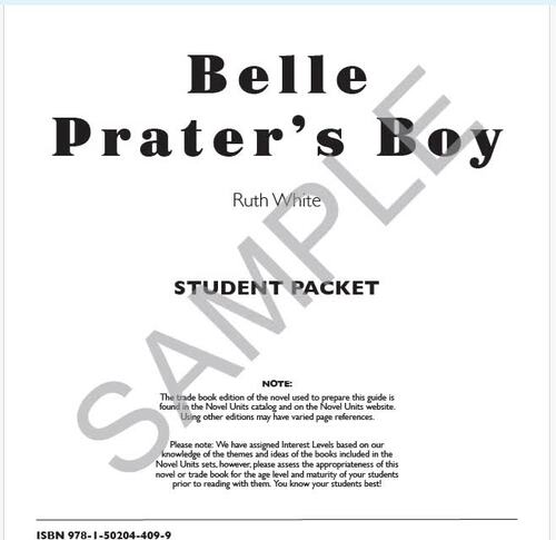Belle Prater's Boy Novel Units® Student Packet Novel Study | TPT