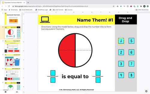 3rd Grade Equivalent Fractions | Digital Centers | Google Classroom™