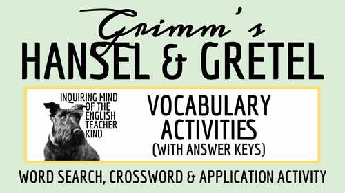 "Hansel and Gretel" Vocabulary Games | Grimm's Fairy Tale Activities ...