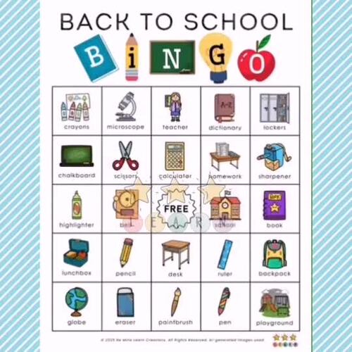 Back to School Bingo Game | School Rhyming Riddle Bingo (Color & BW ...