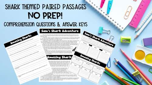 Sharks - Paired Passages - Reading Comprehension - Fiction & Nonfiction
