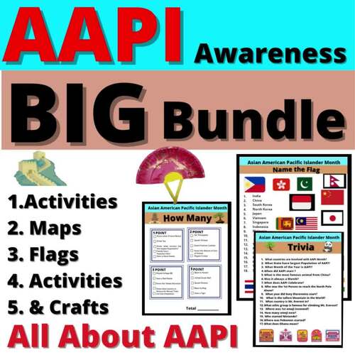 AAPI Activity Bundle Resources Month Lessons Crafts Poster Class Activity