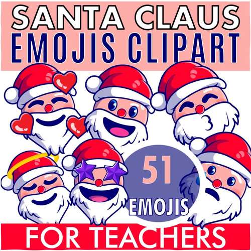 Christmas Emoji Clipart SANTA CLAUS Clipart SANTA CLAUS Faces by ...