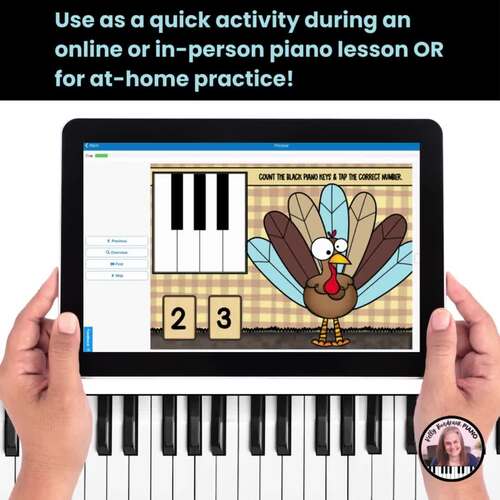 Thanksgiving Counting Black Piano Key Groups BOOM™ Cards for Piano ...