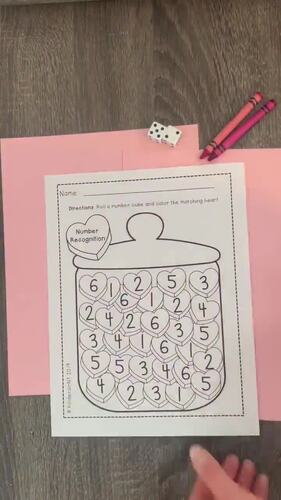 Number Recognition and One More, One Less; Roll & Color Math ...