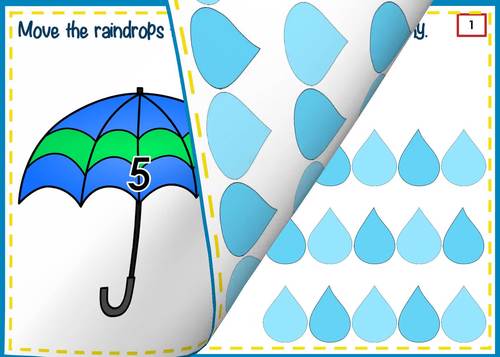 Digital Spring Counting Google Slides How Many Raindrops Numbers ...