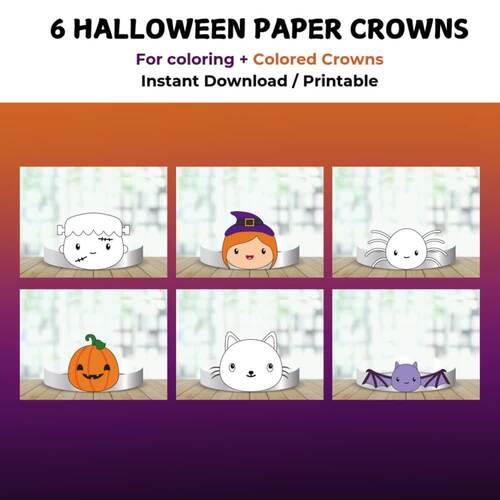 Paper Crown Templates | Halloween Activities | Halloween Crafts | Kids ...