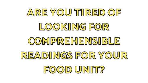 La Comida Food Vocabulary in Spanish CI Reading Comprehension Activities