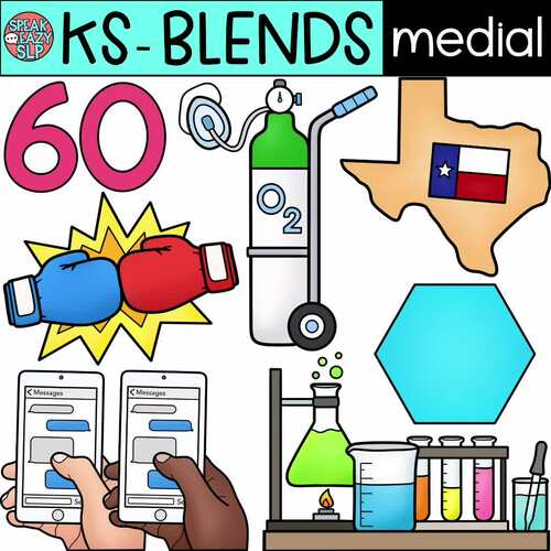 Medial S-Blends Clip Art COMPLETE BUNDLE for Speech Therapy and Phonics