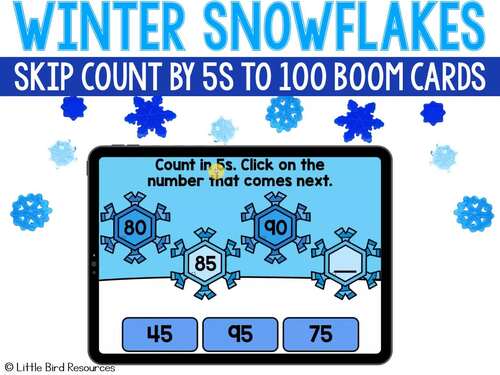 Winter Counting by Fives Boom Cards Skip Count by 5s Up to 100 Practice ...