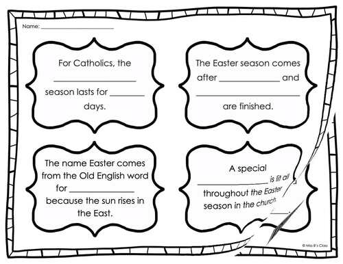 Easter Religion Activities (Reading Passage & Worksheets) by Miss B's Class