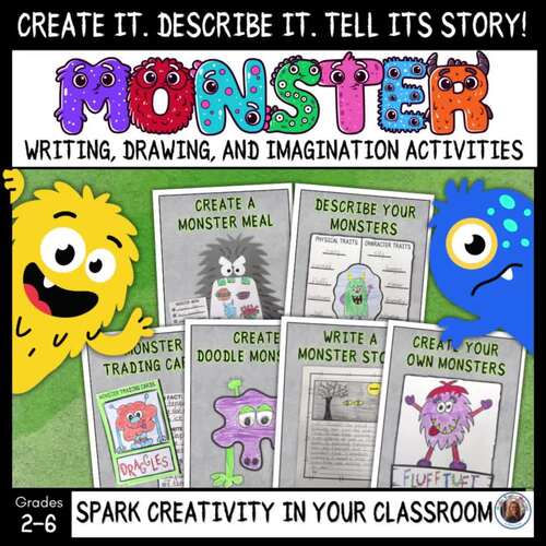 Imagine & Create: Monster Creativity Workbook | Early Finishers | Sub Plans