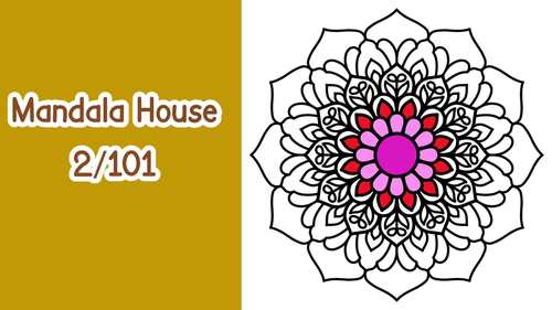 [017] Mandala House 2/101 || Coloring by Yerbera Gallery | TPT