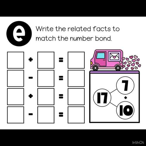 Valentine’s Day Kindergarten Math Number Bonds Task Cards {Teen Numbers}