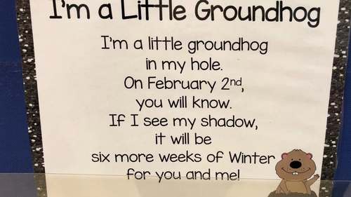 I'm a Little Groundhog Build a Poem - Pocket Chart Poetry Center