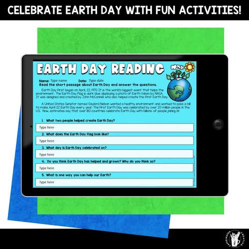 Earth Day NO PREP Worksheets & Digital Math & ELA Activities | TpT