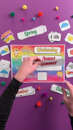 Classroom Calendar & Weather Chart | Daily Visual Display | Days/Months ...