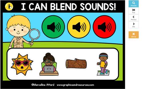 PHONEME BLENDING SOUNDS CVC WORDS PHONEMIC AWARENESS DIGITAL ACTIVITY ...