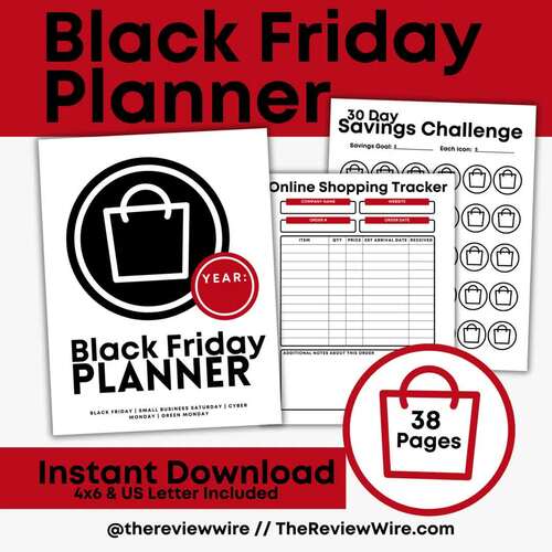 38 Page Printable Black Friday Printable Planner by The Review Wire