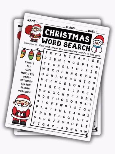 CHRISTMAS WORD SEARCH PUZZLES | HOLIDAY VOCABULARY FUN | PRINTABLE ...