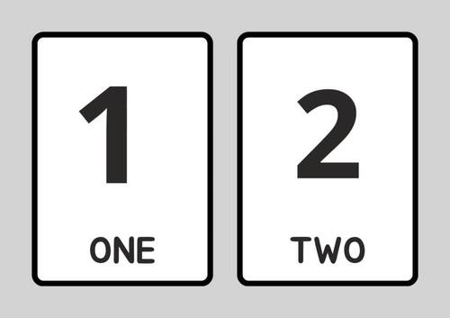 Pink and Colorful Illustrative Numbers Flashcard by DISIGNER POFESSIONAL