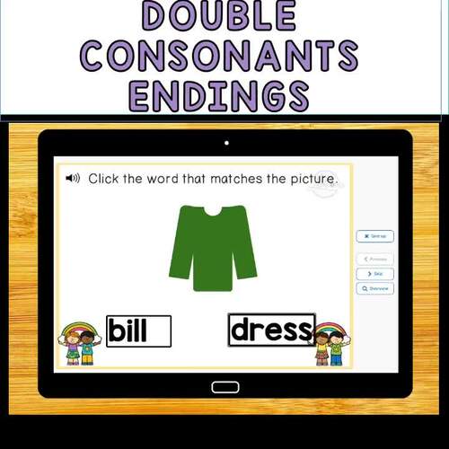 Double Consonants Final ff ll ss zz Digital Boom Cards™ by Limes and Lemons