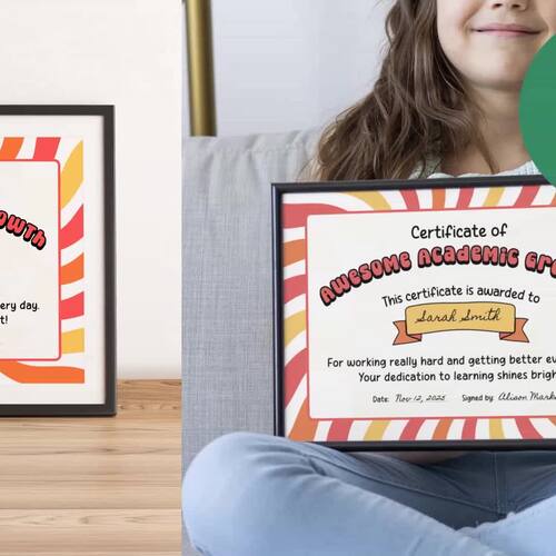Awesome Academic Growth Certificate of Achievement | Award Certificate