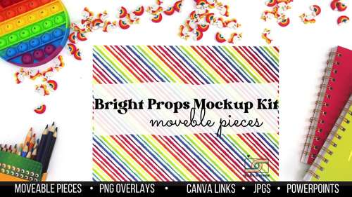 Mockup Kit with Moveable Pieces and Bright Props for TPT Covers Thumbnails