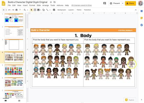 Build a Character Digital Glyph Activity by Brittany Washburn | TpT