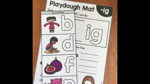 CVC Words Playdough Mats by My Little Teaching World | TPT