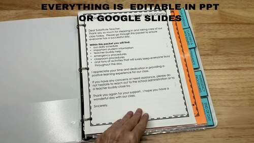 Sub Letter & Sub Folder Emergency Sub Plans Template Google Doc or PPT ...