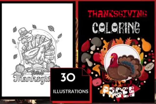 Thanksgiving Coloring Pages For Anxiety And Stress Relief by FeFe InDesign