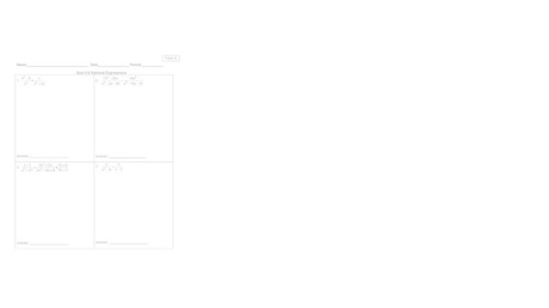Rational Expressions Unit - 2 quizzes, 2 reviews & 5 tests | TPT