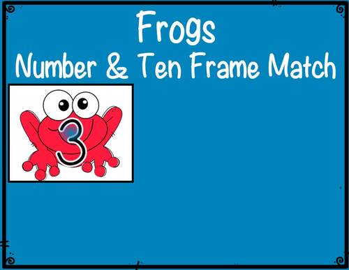Frogs Themed 0-25 Number, Ten Frame & Number Word Match | TPT