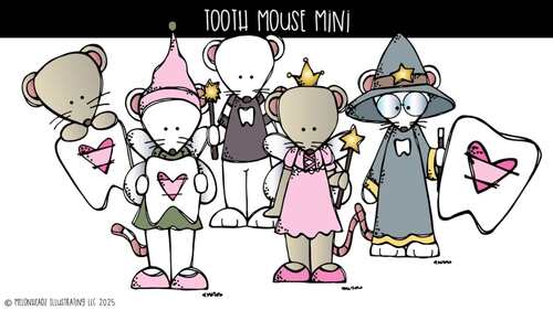 Tooth Mouse clip art, dental, tooth fairy Mini by Melonheadz Clipart