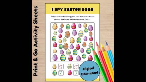 Easter I Spy Activity Sheets | Eye Spy Fun |Counting Game | Easter Egg ...