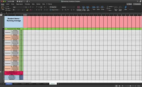 Editable Excel Elementary Grade book by John-Morgan PIZZUTI | TpT