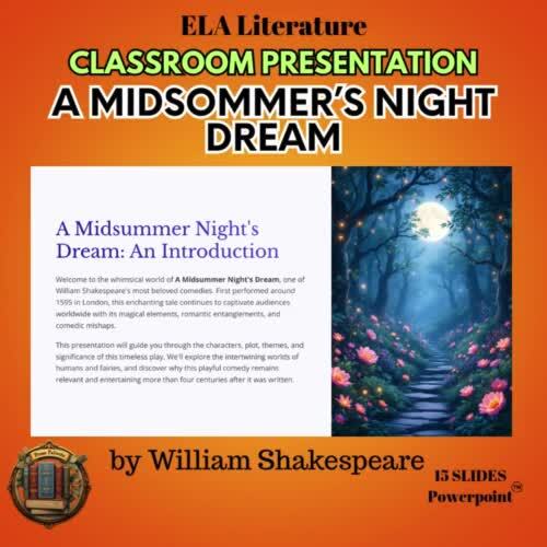 A MIDSOMMER'S NIGHT DREAM by William Shakespeare * ELA Literature ...