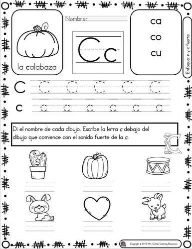 Fonética en español Set #4: Letras C /k/ & N by mrscortes | TPT