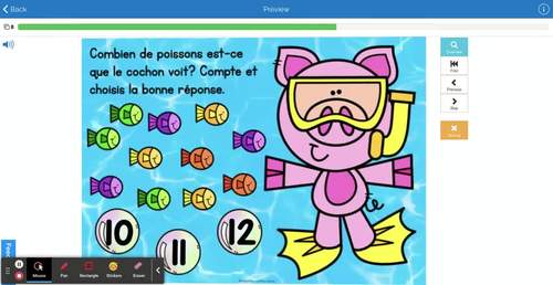 Distance Learning - French Boom Cards - Summer Counting to 20 Été