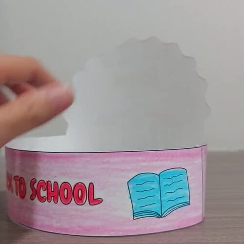 Back to School Headband Hat Paper Crown Craft /First Day of School Hat ...