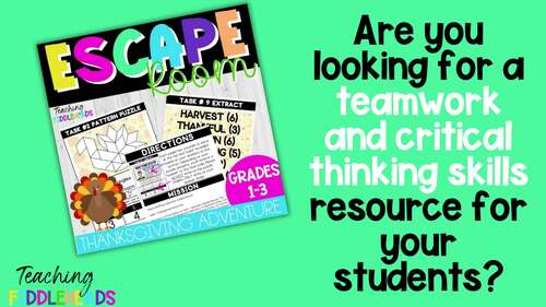 Thanksgiving Themed Escape Room | Math & ELA Skills | Critical Thinking