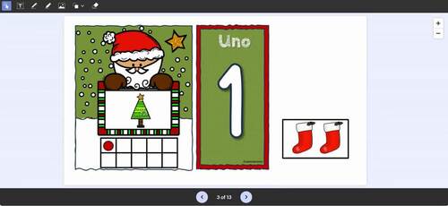 Números 1-10- Christmas Math centers with Playdough and dry erase marker