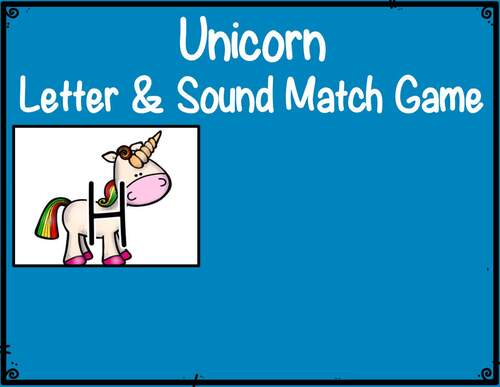 Unicorn Themed Upper & Lowercase Letter & Sound Match Game | TPT