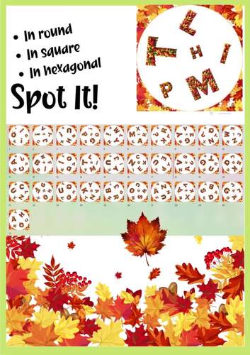 Alphabet Match Game | Fall Theme | Uppercase | ABC Letter Center by ...