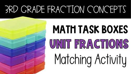 Math Task Box: Unit Fractions Matching Activity (3rd Grade Fraction ...