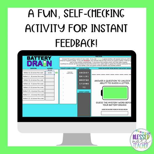 Transformations - Reflection of a Point Digital Activity and Worksheet