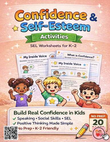 Confidence & Self-Esteem Activities for Kids | SEL Worksheets K–2 No Prep