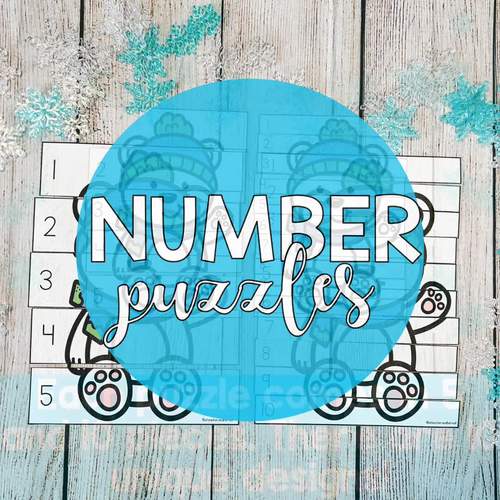 Winter Number Ordering Puzzles 1-10 by A Teacher and her Cat | TPT